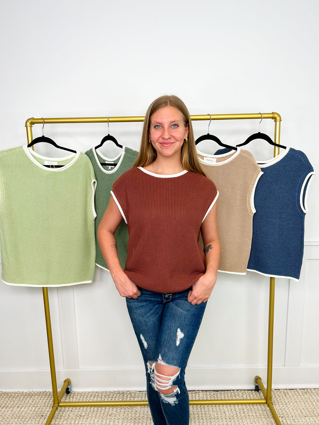 A Sigh of Relief Knit Short Sleeve Avery Mae Sweater Top - 5 colors! – Avery Mae Boutique