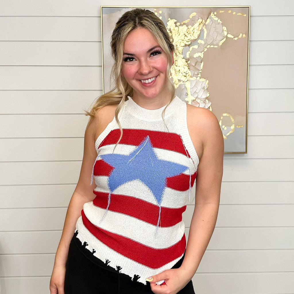 Wave Your Flag Knit Ivory Avery Mae Tank Top – Avery Mae Boutique