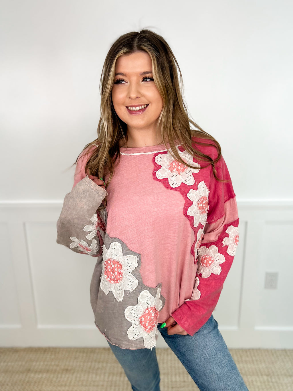 Keeping it Going Cotton Long Sleeve Pink Avery Mae Top – Avery Mae Boutique