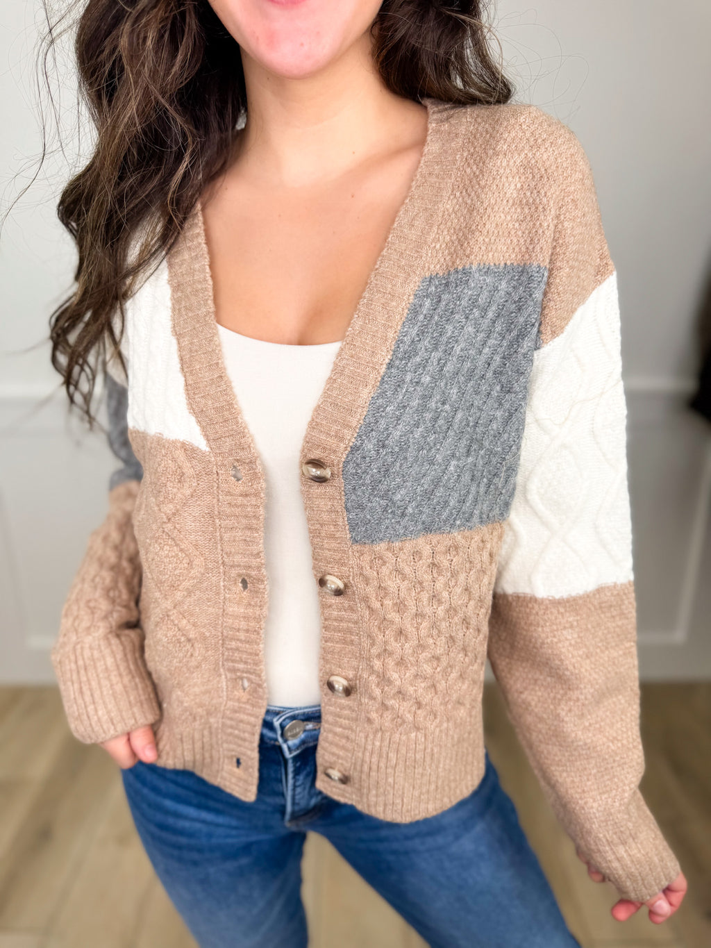 Simply the Best Knit Long Sleeve Tan Avery Mae Button Up Cardigan ...