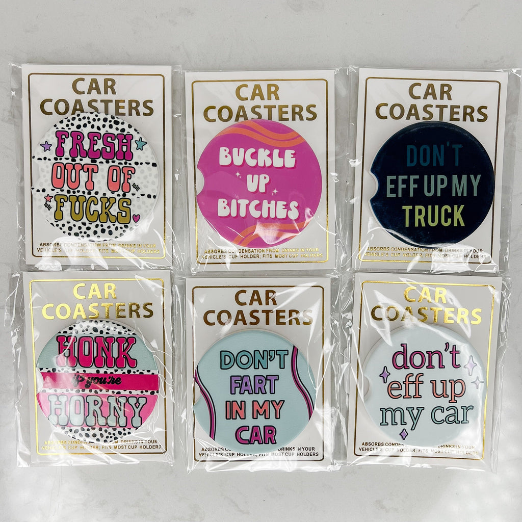 Adult Car Coasters - 6 options! – Avery Mae Boutique